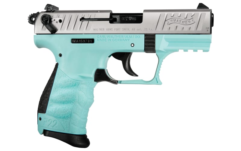 blue handgun