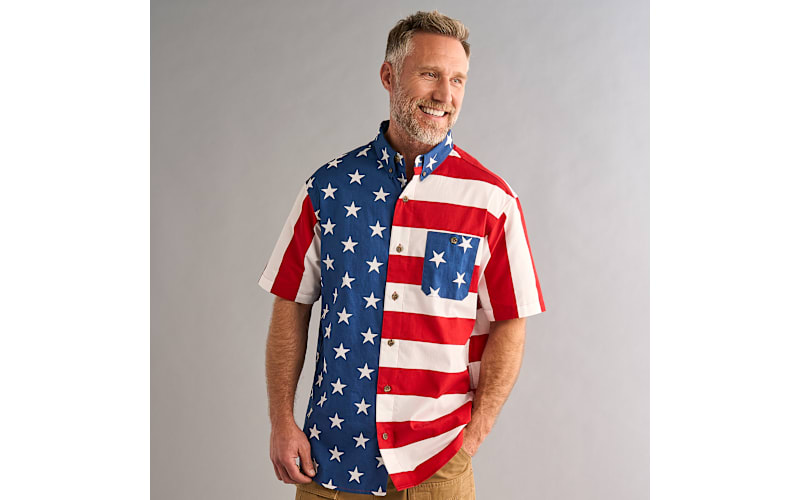 american flag button down