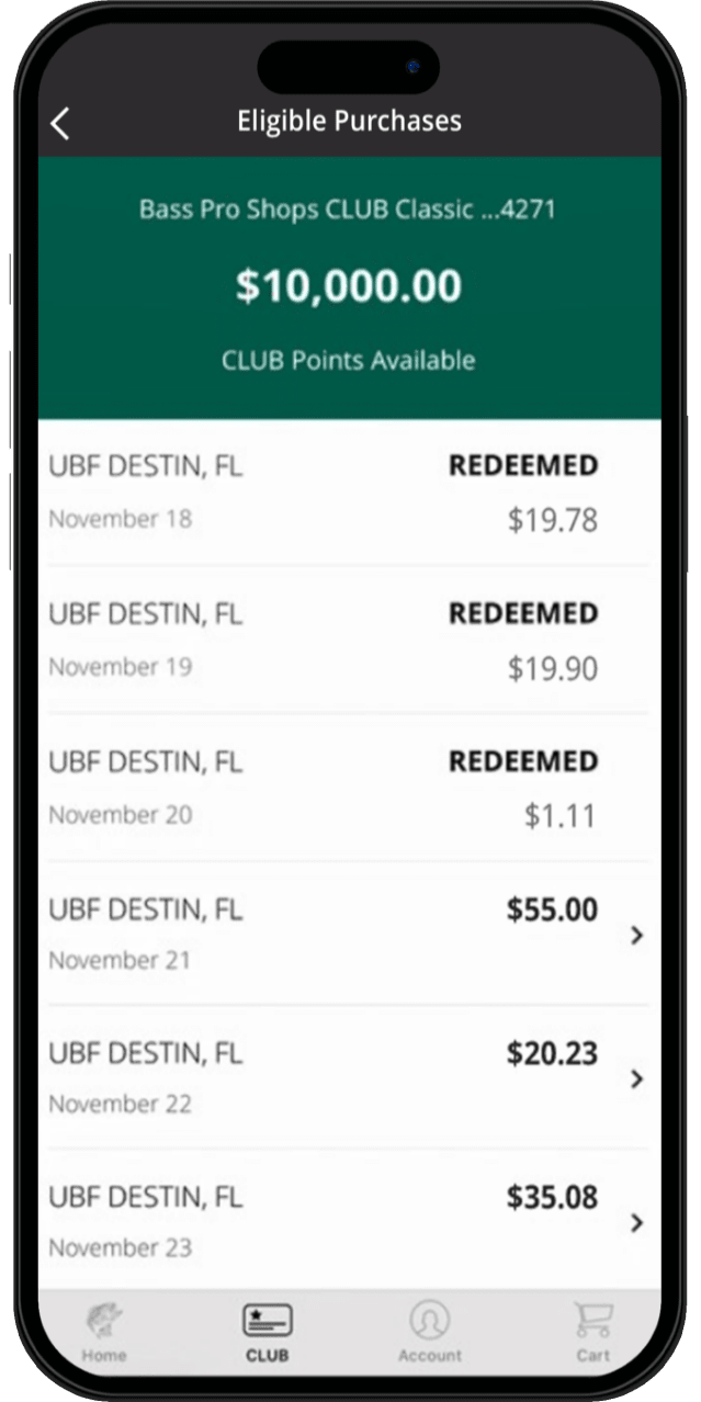 CLUB Pay with Points