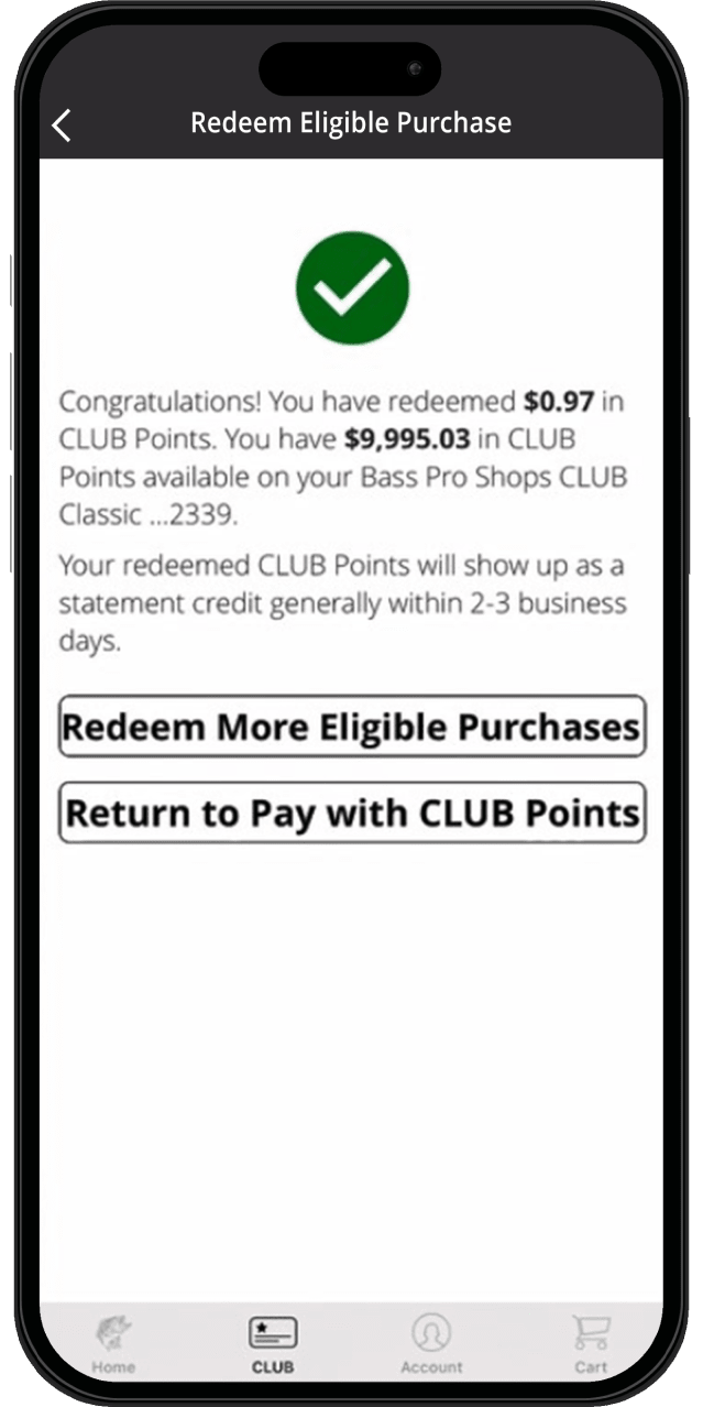 CLUB Pay with Points