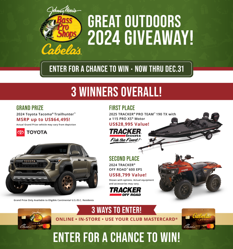 Bass Pro Shops Great Outdoors Giveaway - End Date: December 31, 2025